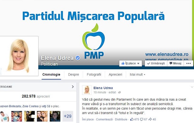 VIDEO / Ce semnificaţie are semnul făcut de Elena Udrea în Parlament? | Spynews.ro